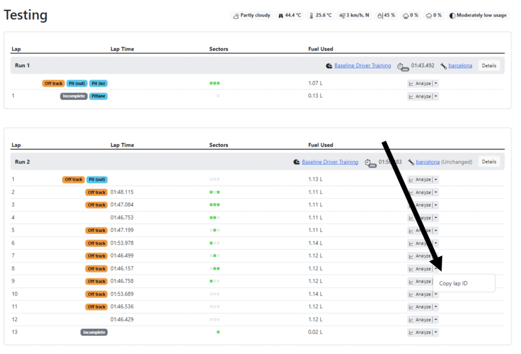 Support - Baseline Driver Training